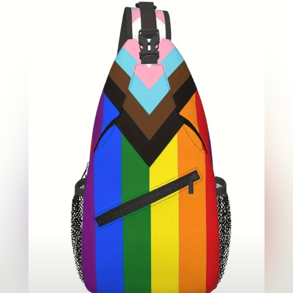 2025 Progress Pride Pattern Chest Bag - Gem